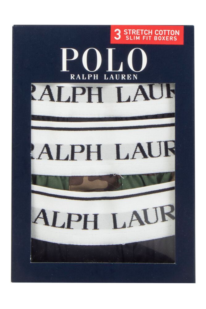 Mens 3 Pair Ralph Lauren Stretch Cotton Slim Fit Boxers ...