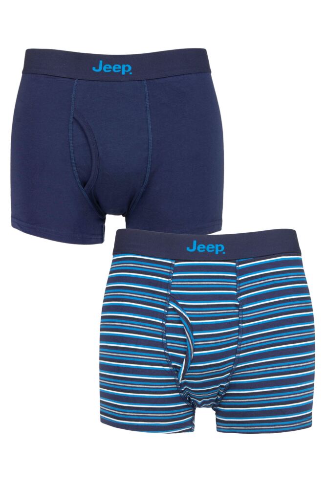 Mens 2 Pack Jeep Plain and Striped Cotton Keyhole Trunks ...